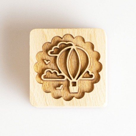 Mongolfiera timbro in legno per biscotti